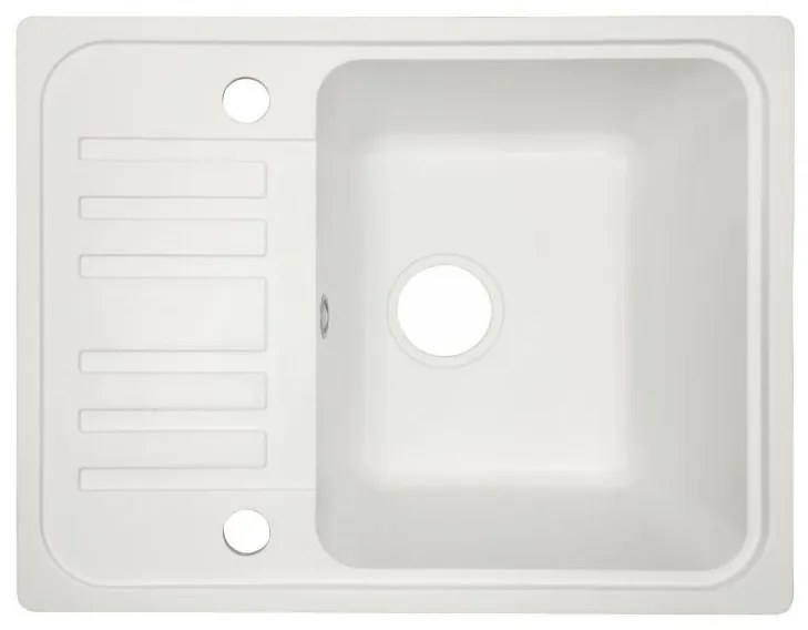 Aquamarin 74253 Granitový dřez s odkapávačem, bílý, 32 x 19 x 39 cm