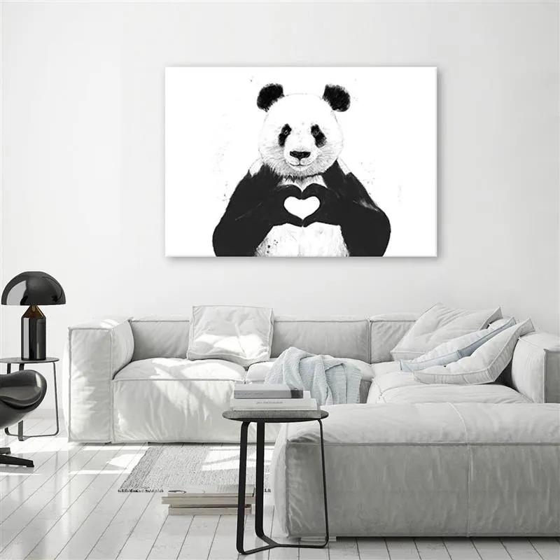 Gario Obraz na plátně Panda se srdcem - Rykker Rozměry: 60 x 40 cm
