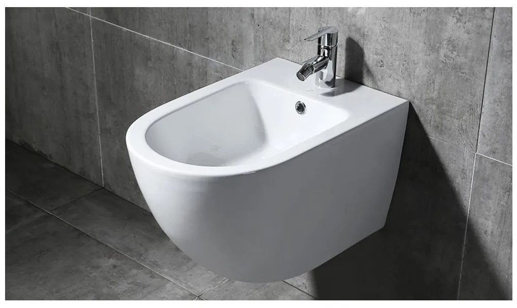 Rea Carlo mini - Závěsný bidet, bílá, REA-C2276