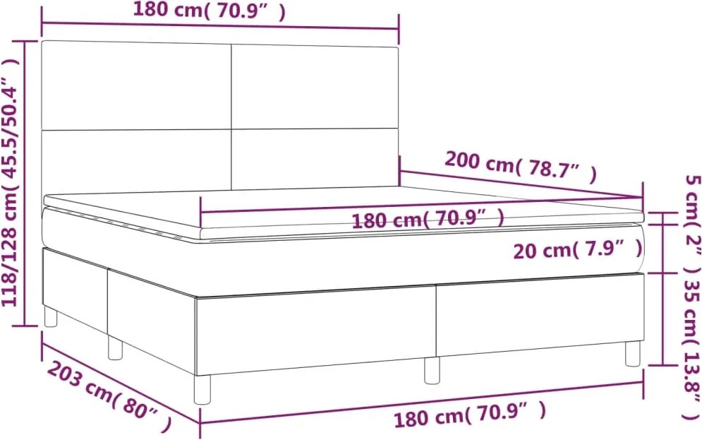 Box spring postel s matrací cappuccino 180 x 200 cm umělá kůže 3142742