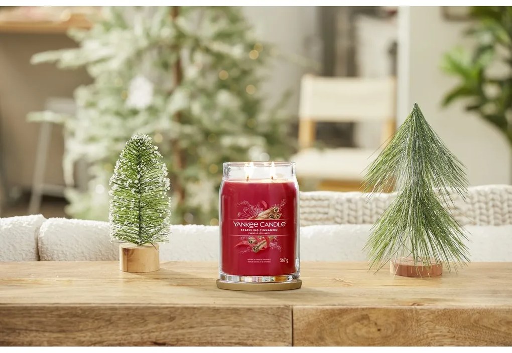 Yankee Candle vonná svíčka Signature ve skle velká Sparkling Cinnamon 567 g