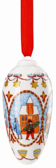 Rosenthal porcelánová šiška na stromeček, Vánoční trh, 8,5 cm