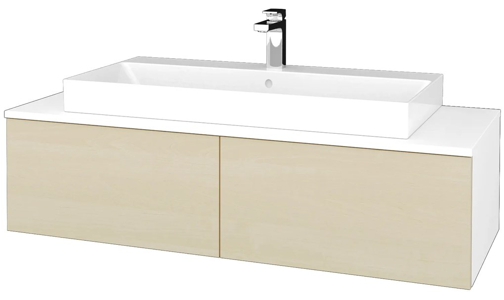 Dřevojas Koupelnová skříňka MODULE SZZ12 120 Varianta: N01 Bílá lesk / D01 Beton