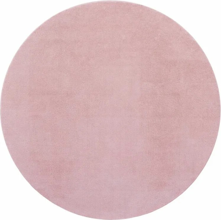 Ayyildiz, Kusový koberec Joy 1400 rose kruh, 80x80 (průměr) kruh, růžová, chodba / předsíň