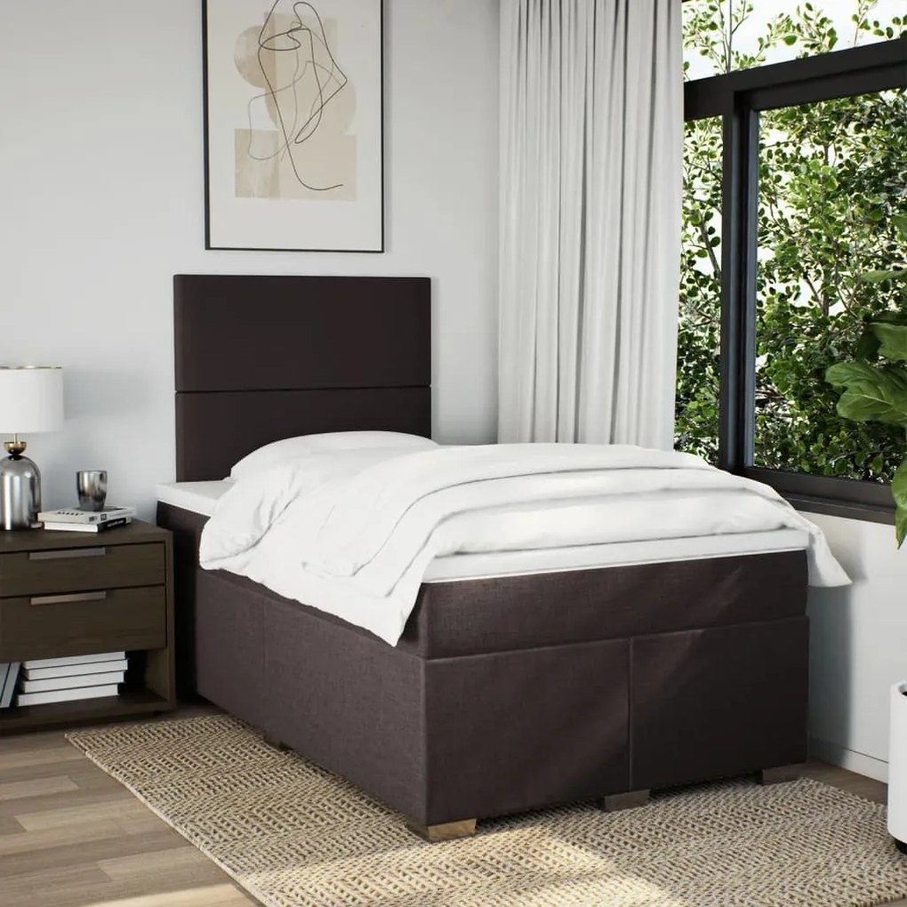 Box spring postel s matrací tmavě hnědá 120x190 cm textil 3290423