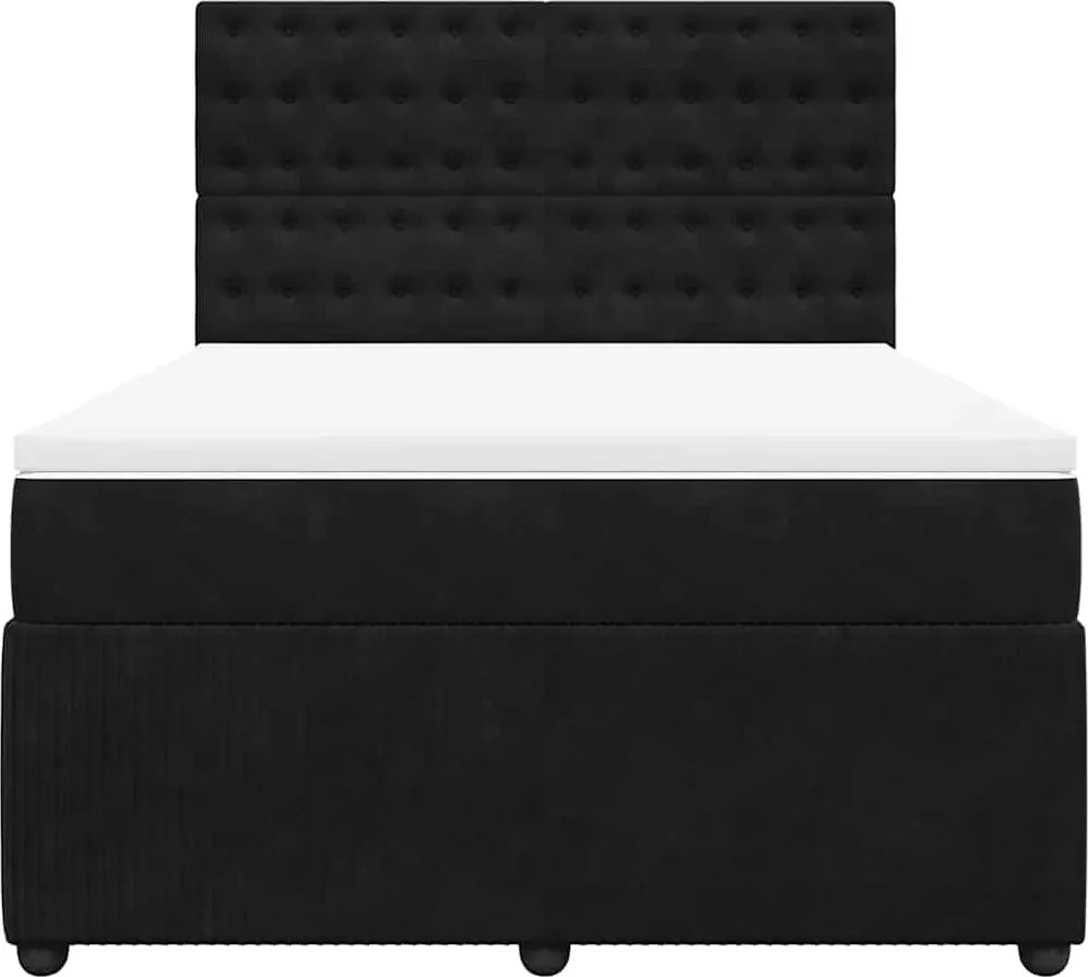 Box spring postel s matrací černá 140 x 190 cm samet 3292348