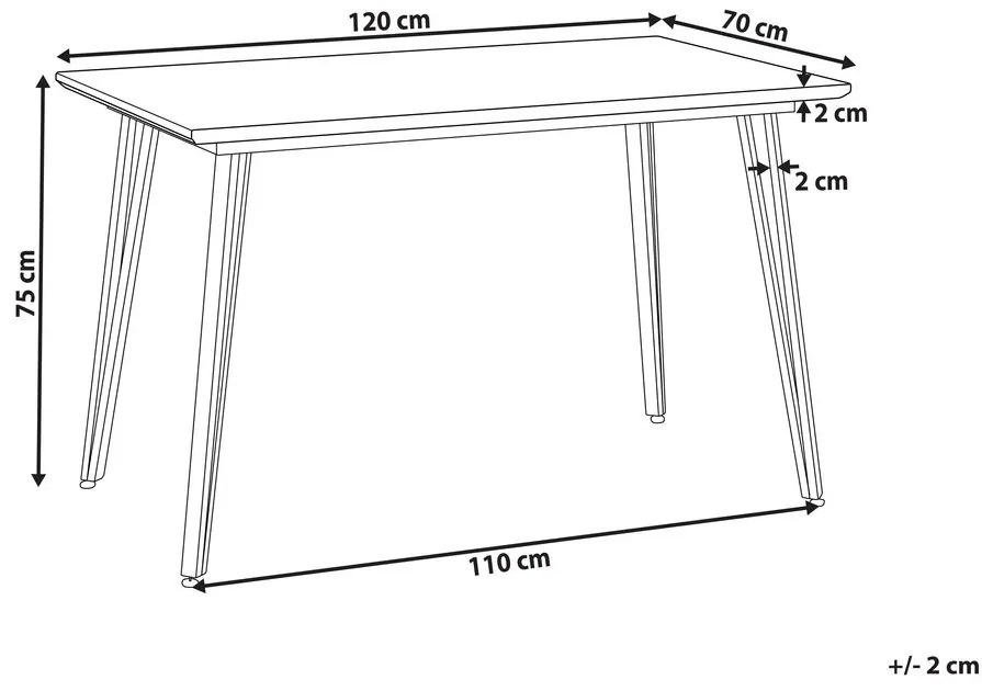 Jídelní stůl 120 x 70 cm mramorový efekt / stříbrná GREYTON Beliani