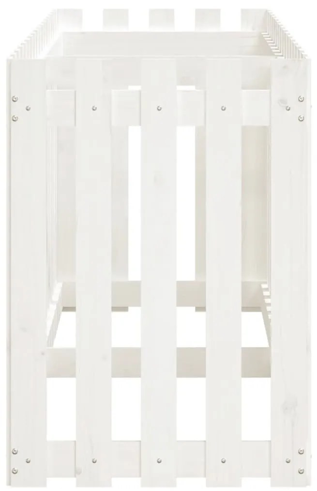 Vyvýšený záhon plotový design bílý 200x50x70 cm masiv borovice,  832513