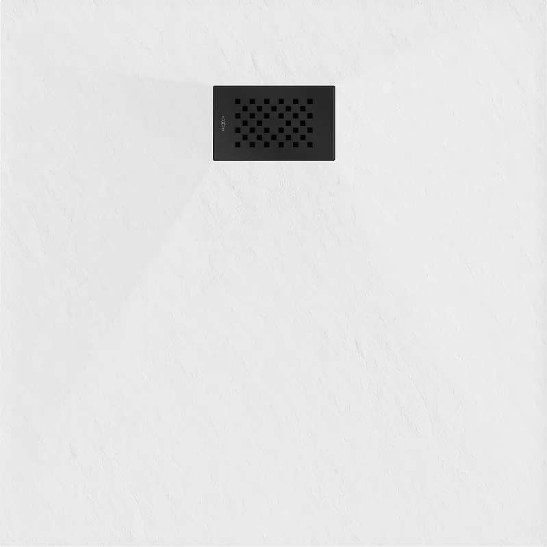 Mexen Hugo, čtvercová sprchová vanička SMC 80 x 80 cm, bílá, černá krytka, 42108080-B