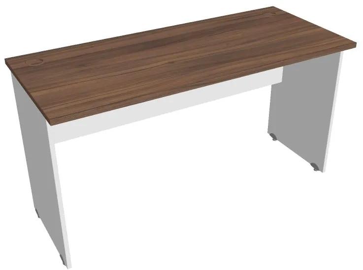 Stůl pracovní rovný 140 cm - Hobis Gate GE 1400 Dekor stolové desky: ořech, Dekor lamino podnože: bílá