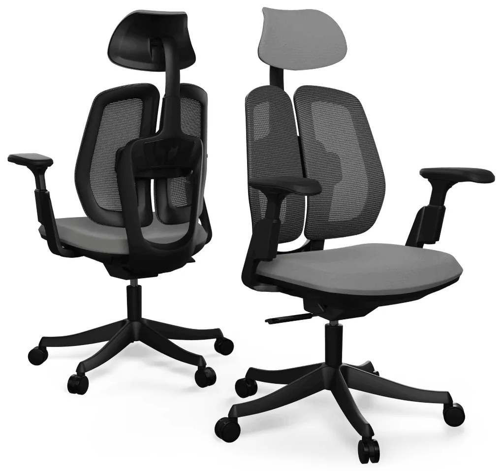 Ergonomická kancelářská židle Liftor Active, šedá (textil + síťovina)
