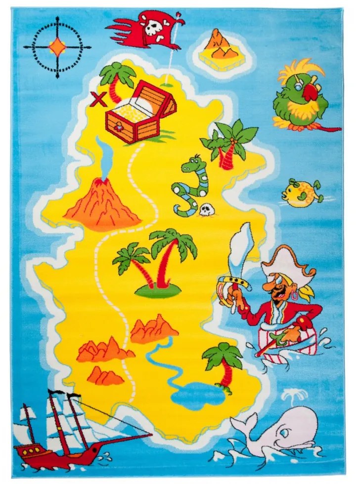 Dětský kusový koberec Ostrov modrý, Velikosti 160x220cm