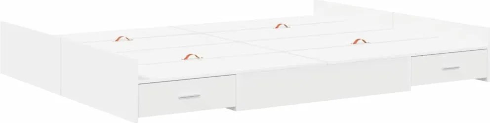 Rám postele s úložným prostorem se zásuvkou Bílá 135 x 190 cm 3335317
