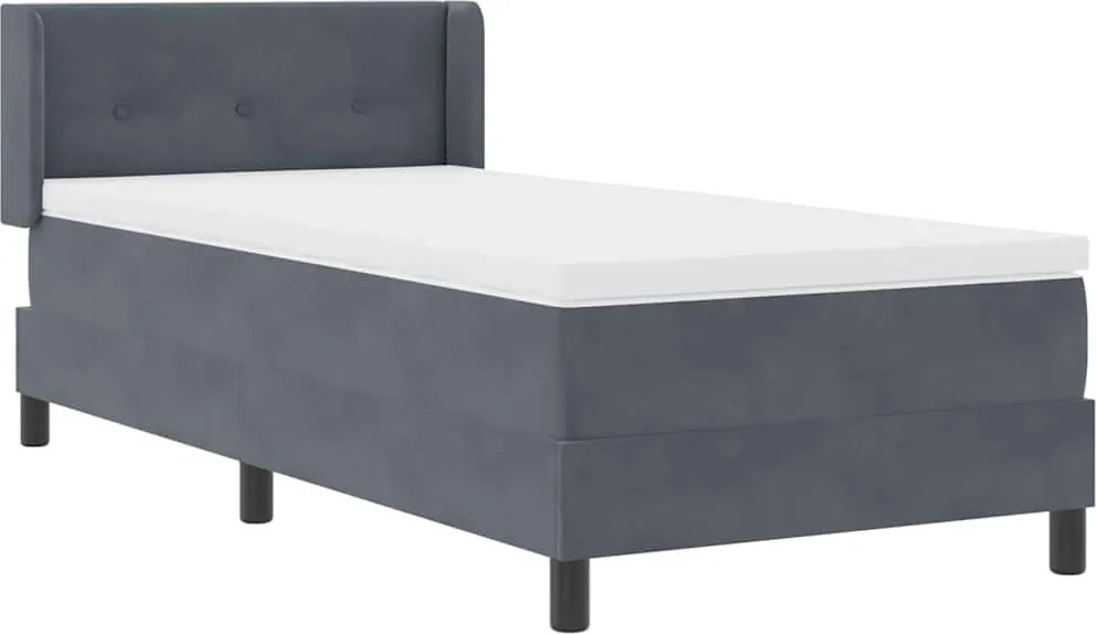 Postel s boxspringem s čelo Tmavě šedá 200 x 100 cm samet 3341457