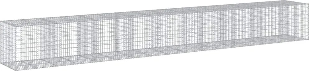 Gabionový koš s víkem 850 x 100 x 100 cm pozinkované železo 3295205