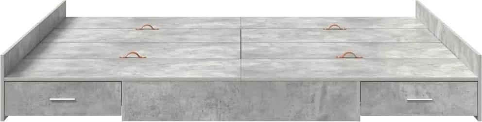 Rám postele s úložným prostorem Betonově šedá 180 x 200 cm 3335272