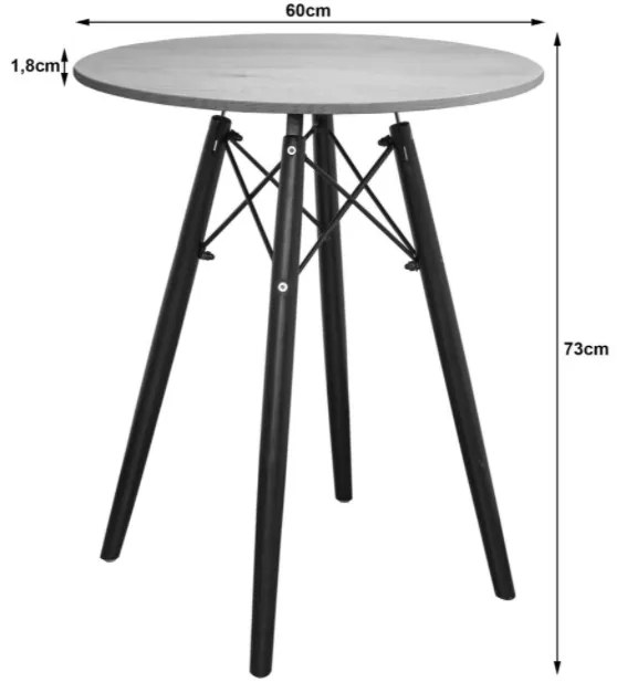 Jídelní stůl EDDIE 60 cm jasan