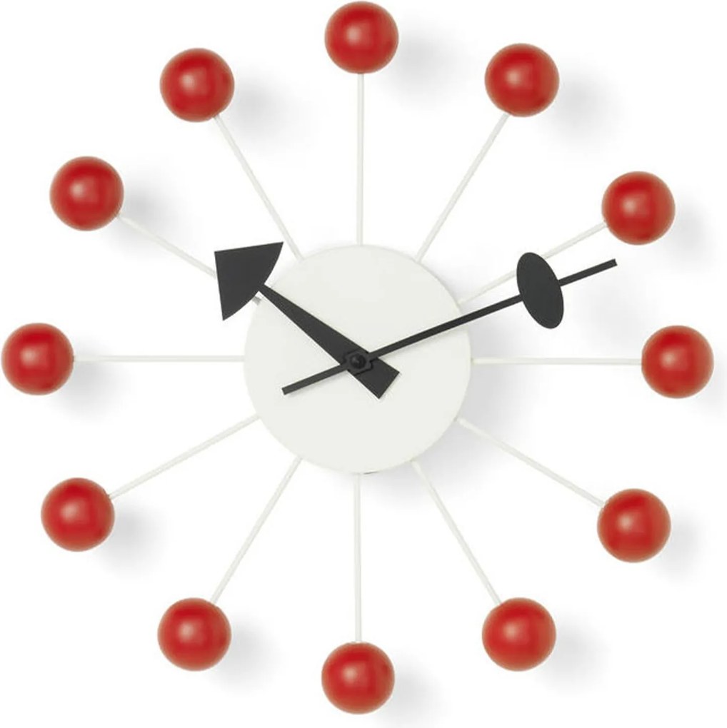 Výprodej Vitra designové nástěnné hodiny Ball Clock - červená