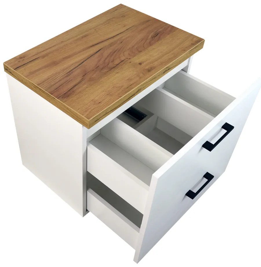 Comodo Koupelnová skříňka pod deskové umyvadlo Agria 60-HD - bílá/zlatý dub