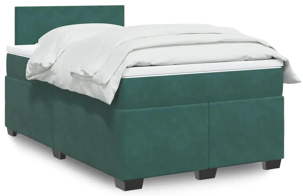 Box spring postel s matrací tmavě zelená 120 x 200 cm samet 3288579