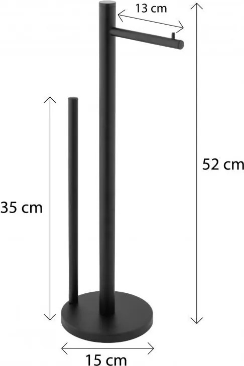 Erga Westa, držák WC papíru se zásobníkem na toaletní papír, černá matná, ERG-YKA-P.WESTA-BLK