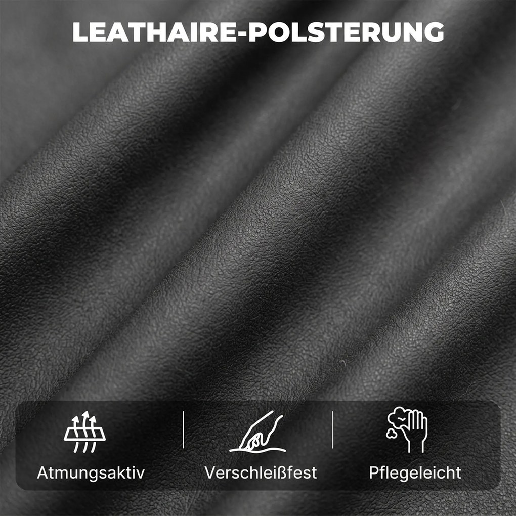 HOMCOM 2-místná elektrická relaxační pohovka z Leathaire s masážní a vyhřívací funkcí, 2 dálkové ovladače, USB-/USB-C porty