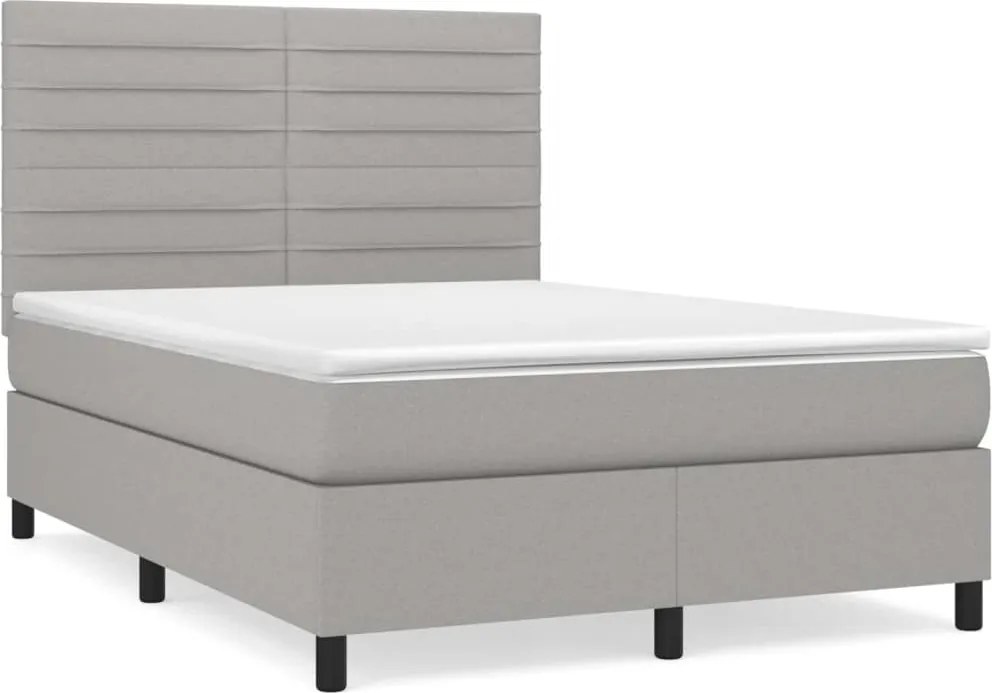 Box spring postel s matrací světle šedá 140 x 200 cm textil 3141857