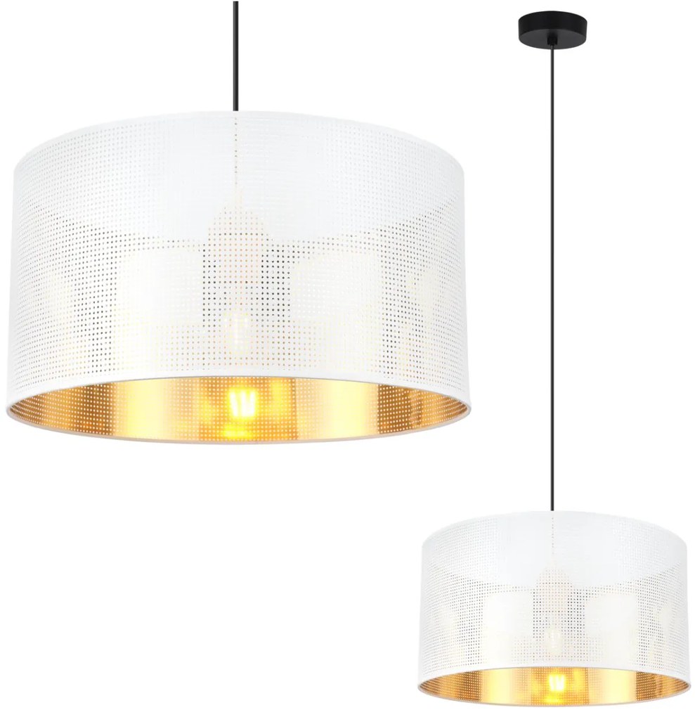 Závěsné svítidlo Asti0, 1x bílé PVC stínítko, (fi 35cm), g, b
