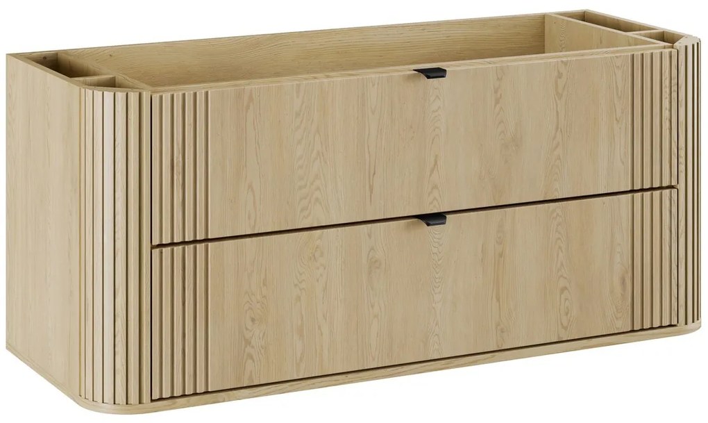 Koupelnová sestava Ovalia s deskou, umyvadlem a skříňkami 120 cm dub Cremona