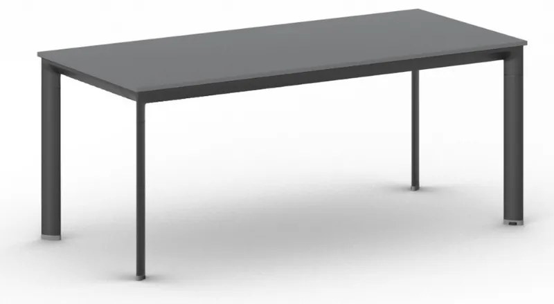 Jednací kancelářský stůl PRIMO INVITATION, 180x80 cm, černá podnož, grafit