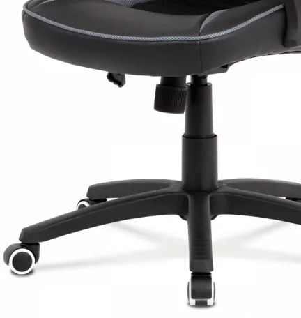 Kancelářská židle černo šedá MESH, houpací, kříž černý, KA-G406 GREY