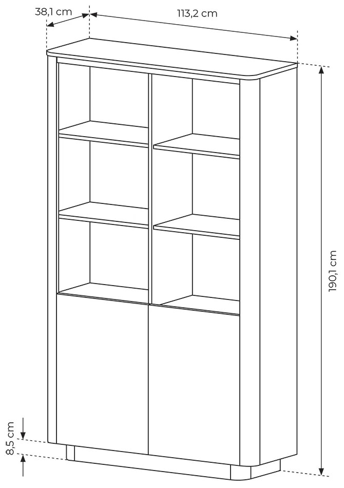 Obývací stěna TORRO A | 3 díly | 476 cm | dub cremona/černá