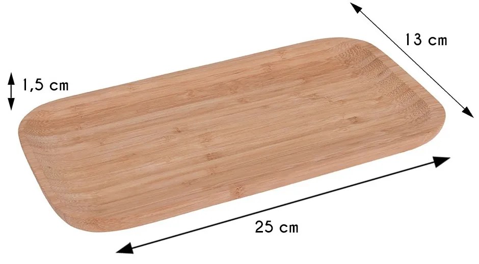 Dřevěný servírovací tác Pate, 25x13 cm