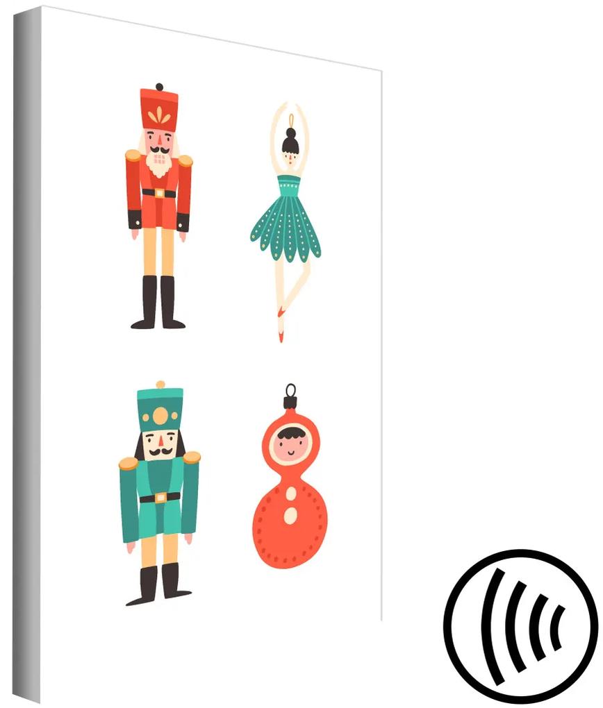 Obraz Hračky na vánoční stromeček - baletka a vojáčci ve slavnostních barvách