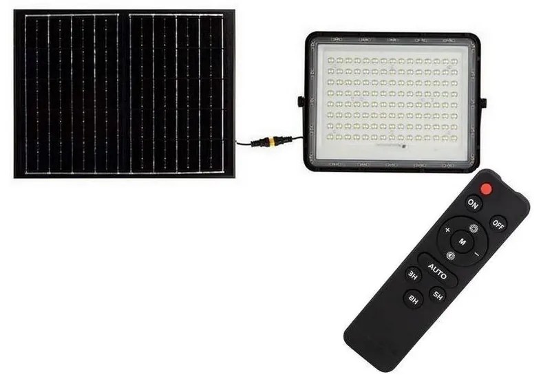 LED Venkovní solární reflektor LED/20W/3,2V 4000K černá + DO