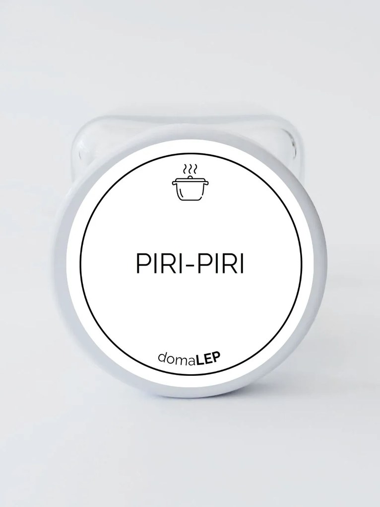 Samolepka na kořenky PIRI-PIRI bílá 5 cm základní písmo