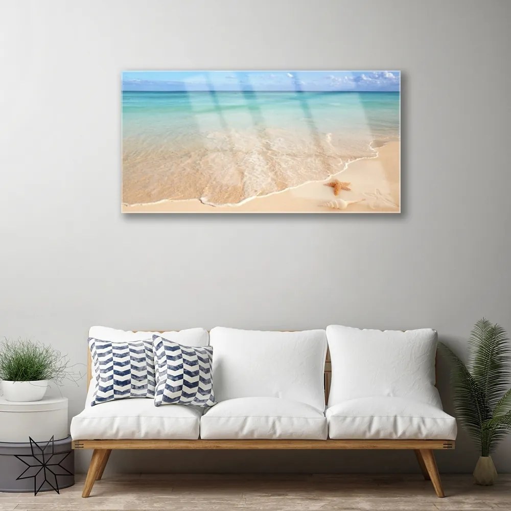 Obraz na skle Pláž Hvězdice Krajina 140x70 cm