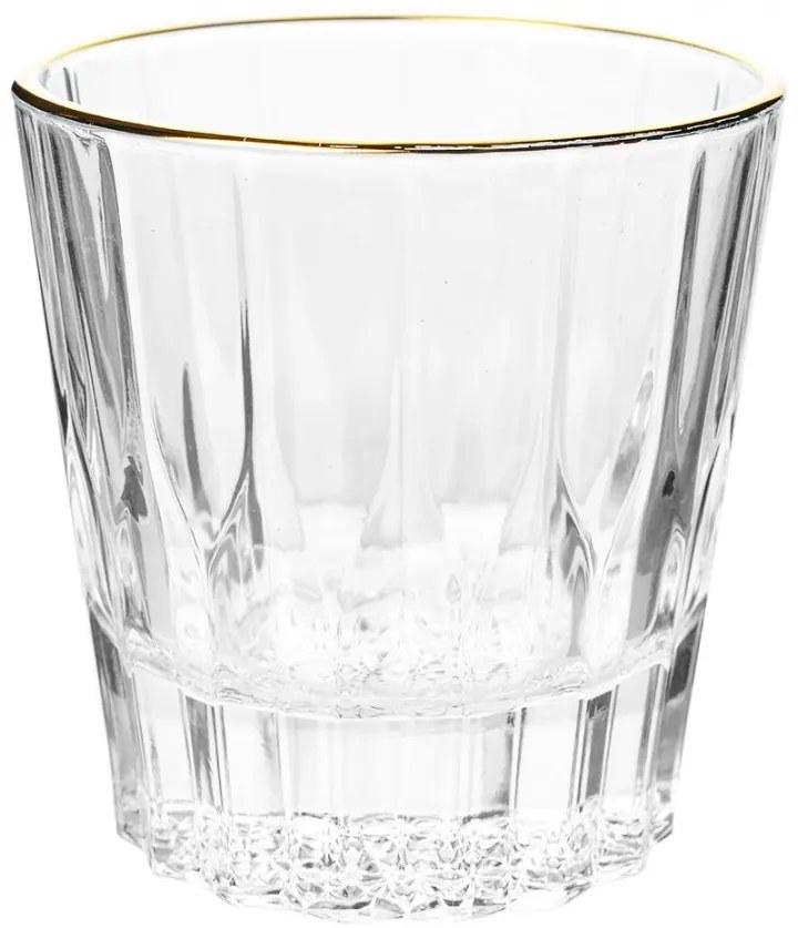 Sklenička na vodu se zlatým proužkem Gold line - Ø 9*9 cm / 200 ml
