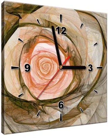Tištěný obraz s hodinami Nádherná růže fraktál 30x30cm ZP1481A_1AI