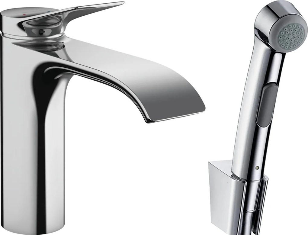 Hansgrohe Vivenis - Páková umyvadlová baterie s ruční sprchou Bidette a sprchovou hadicí 160 cm, chromová, HAN-75210000