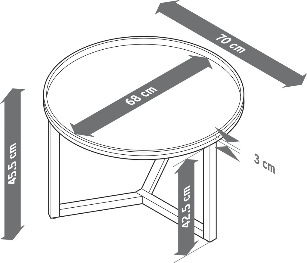 Tchibo - Konferenční stolek - barva: hnědá