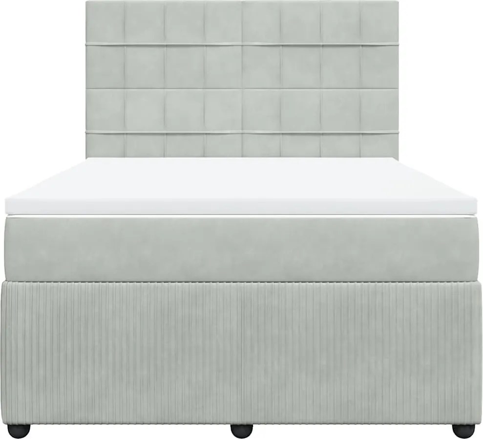 Box spring postel s matrací světle šedá 140x200 cm samet 3292358