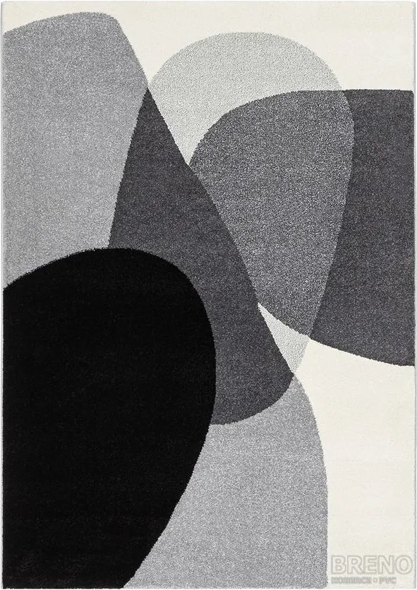 Breno Kusový koberec LARA L258A-SFI28, 120x170 cm, Šedá/Vícebarevné