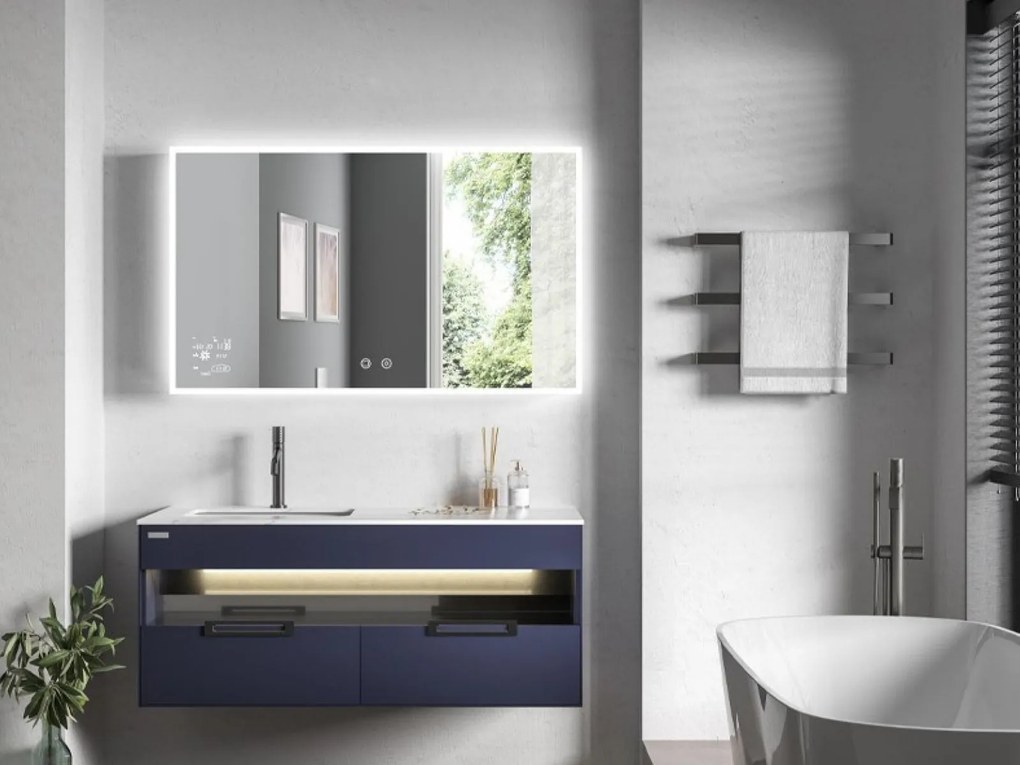 Chytré infrazrcadlo SMART MIRROR 350W | Výhřevnost 6,3 m2 | 100x60 cm | WiFi termostat | Dálkové ovládání | LED světlo | Zrcadlo na šířku