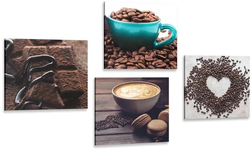 Set obrazů vůně dobré kávy - 4x 60x60 cm