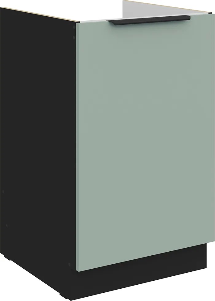 ARIA sc | dolní skříňka 50 ZL 1F dřezová | 50 cm | ANTI FINGERPRINT povrch | černá/aquamarine