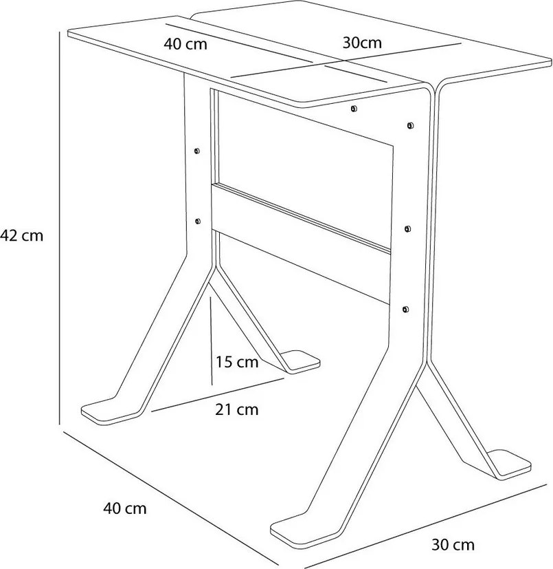 Kovový odkládací stolek 30x40 cm Fold – Hübsch