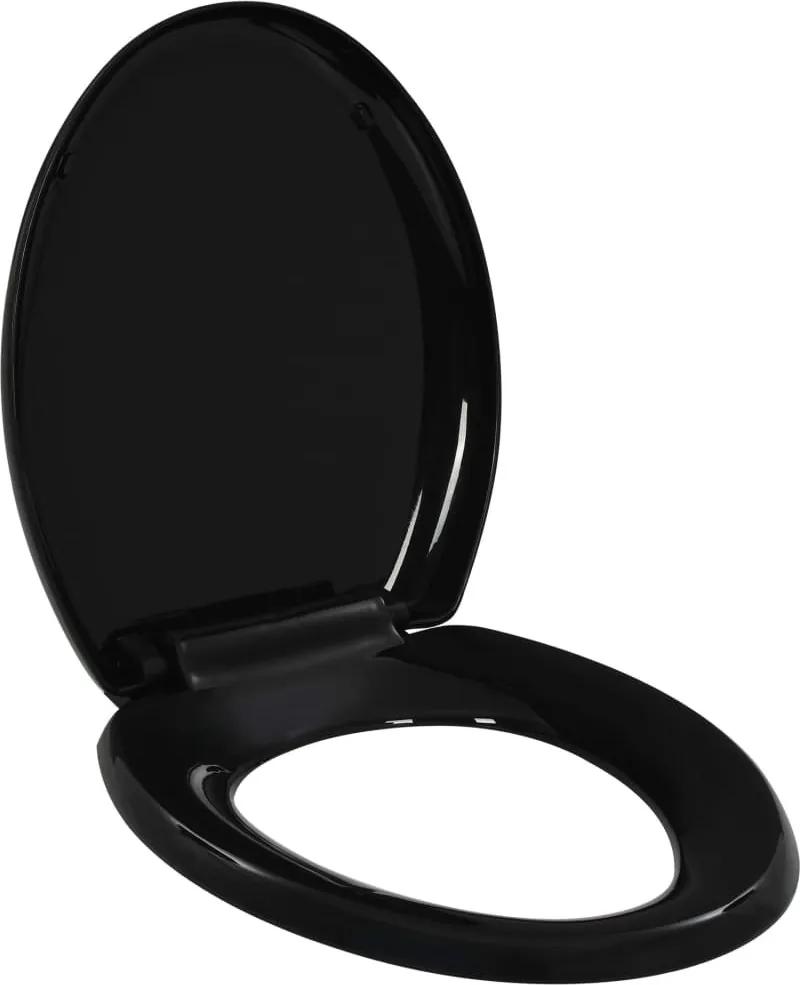 vidaXL Toaletní sedátko pomalé sklápění rychloupínací [145016] Barva: Černá
