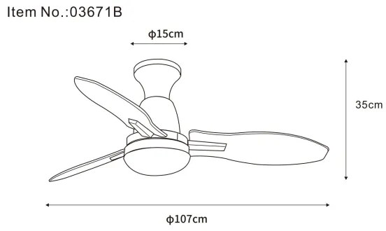Globo 03671B - LED Stm. stropní ventilátor GALE LED/22W/230V 3000/4500/6000K +DO