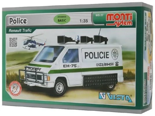 SEVA Stavebnice Monti System MS 27 Police Renault Trafic 1:35 v krabici 22x15x6cm